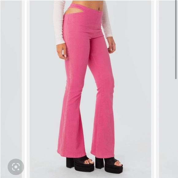 Edikted | Pants & Jumpsuits | Edikted Pink Hip Cut Out Pants | Poshmark